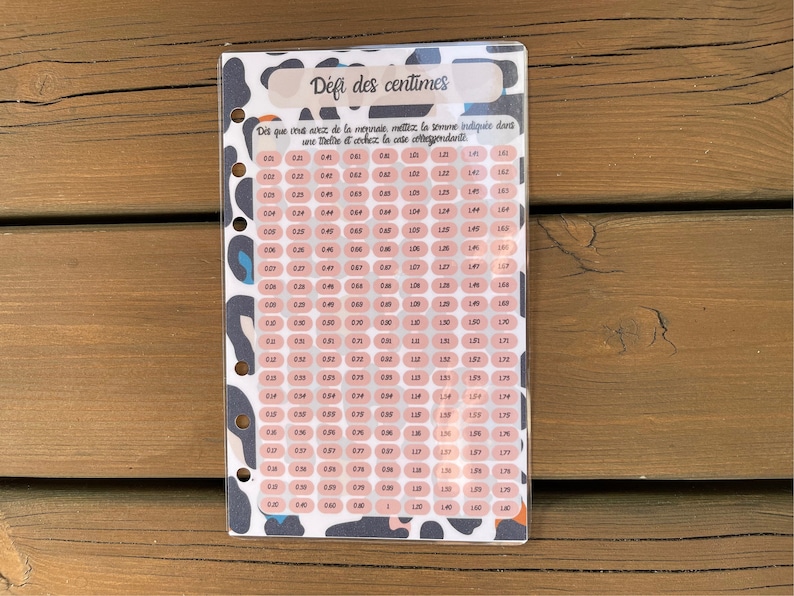 Tracker défi des centimes recto/verso pour classeur budgétaire format ...