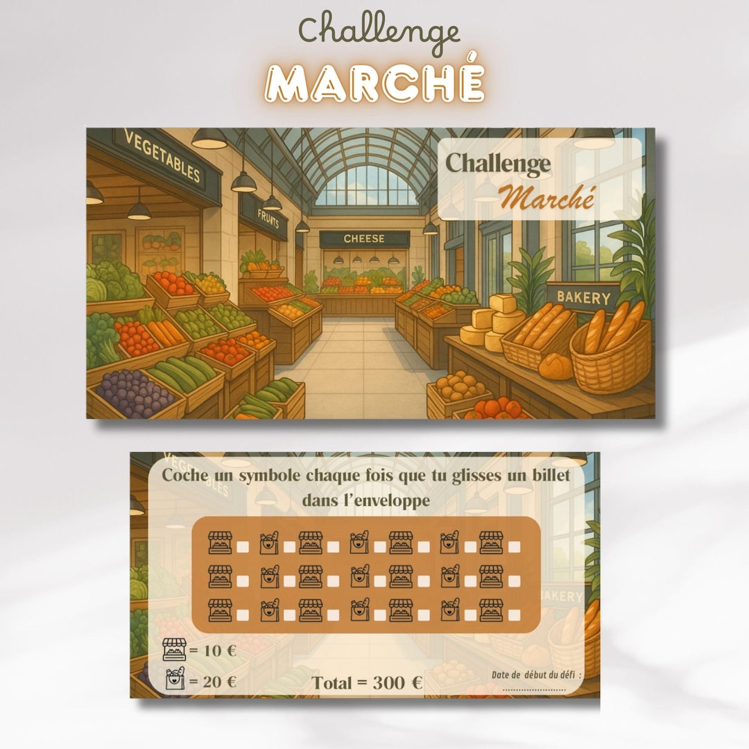 Market Challenge - Tracker and Title Page or Envelope With Velcro - Etsy
