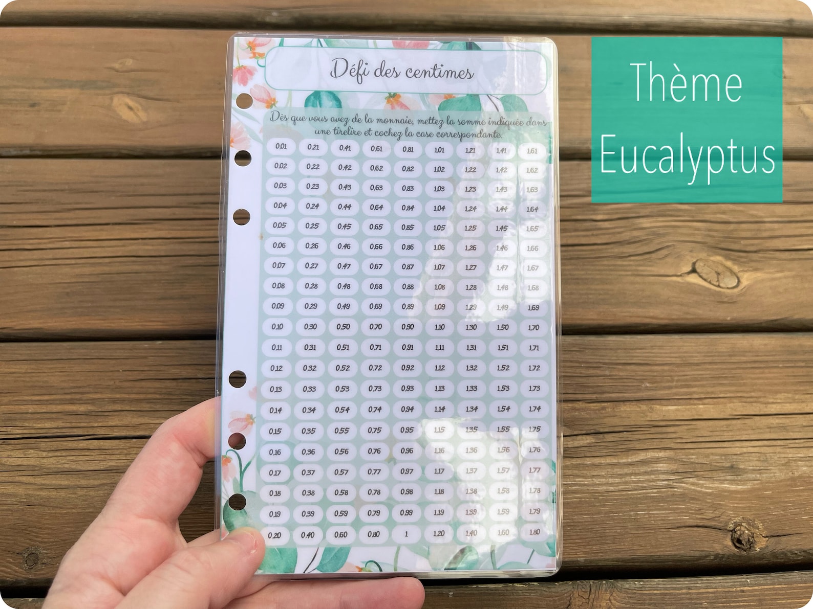 Tracker défi des centimes recto/verso pour classeur budgétaire - Etsy ...