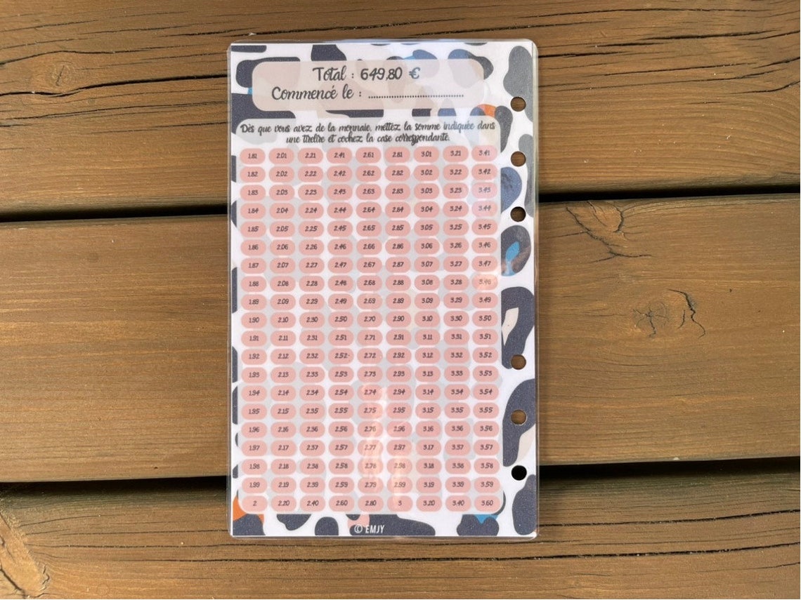 Tracker défi des centimes recto/verso pour classeur budgétaire format ...