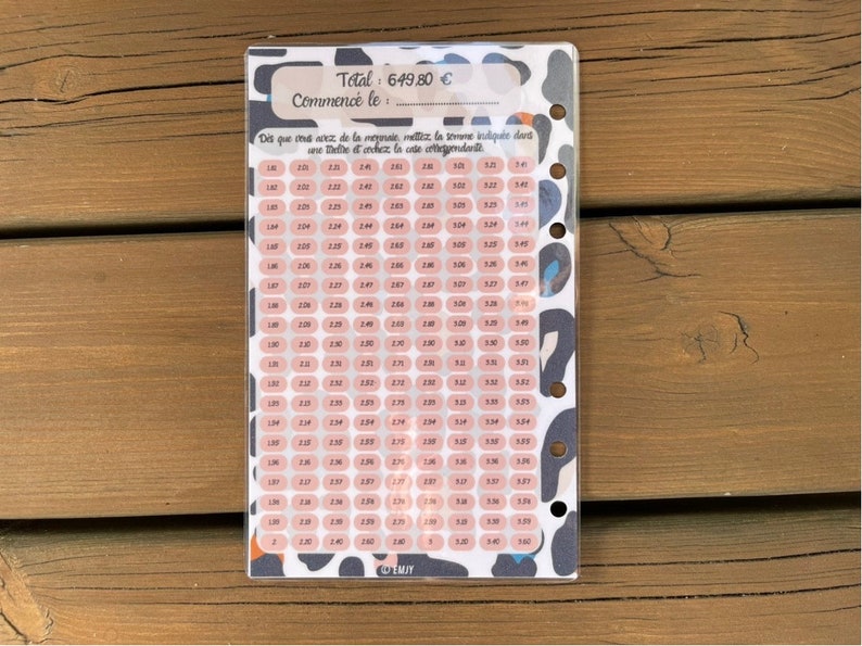 Tracker défi des centimes recto/verso pour classeur budgétaire format ...