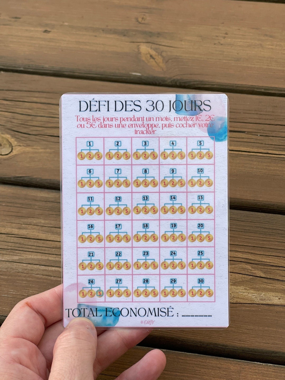 Tracker défi des 30 jours à glisser dans enveloppe zip A6 - Etsy France