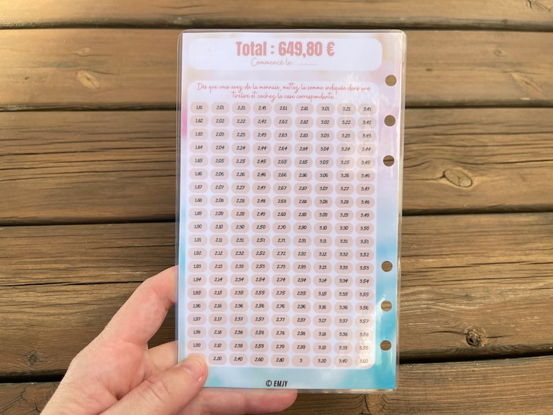 Tracker défi des centimes recto/verso pour classeur budgétaire - Etsy ...