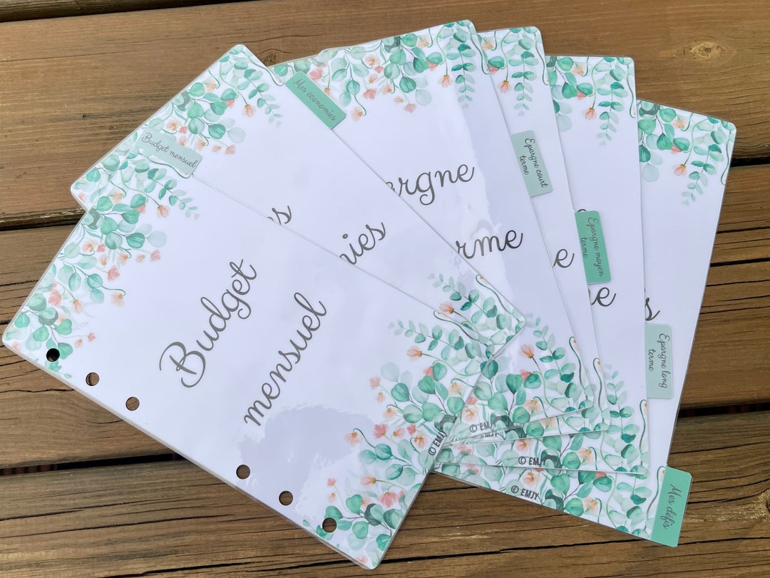 6 intercalaires PERSONNALISABLES pour classeur budgétaire format A5 ou ...