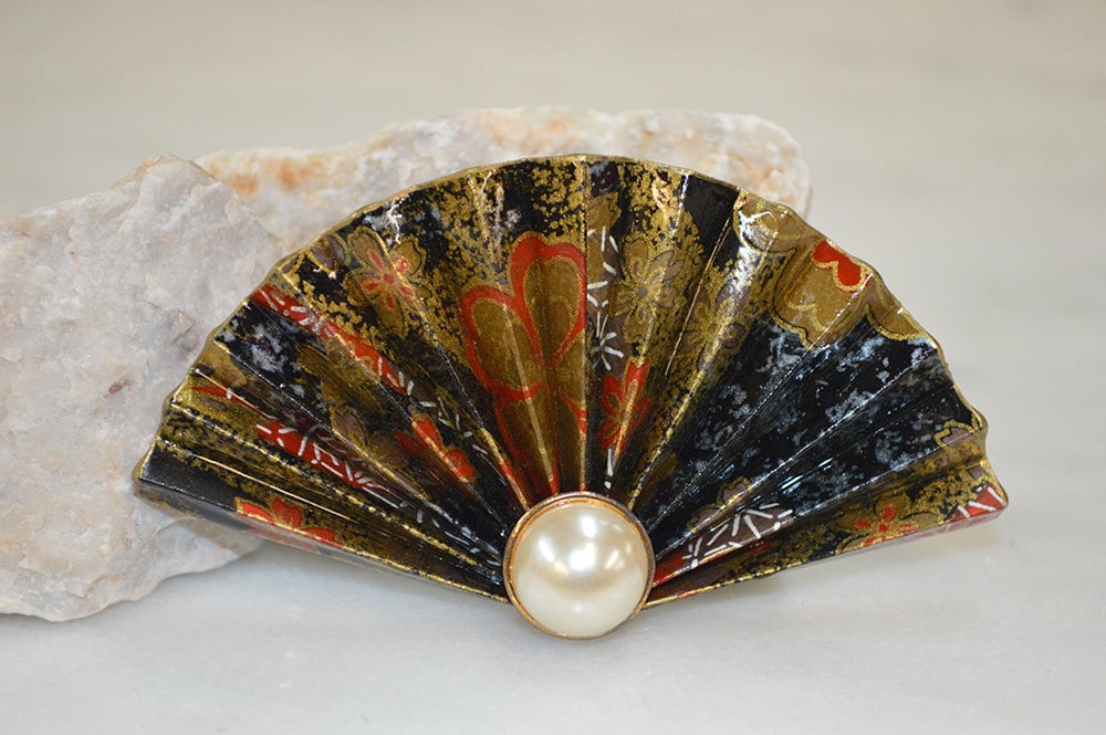 Broche de papel de arte, Broche de abanico, Broche de papel, Broche de ...
