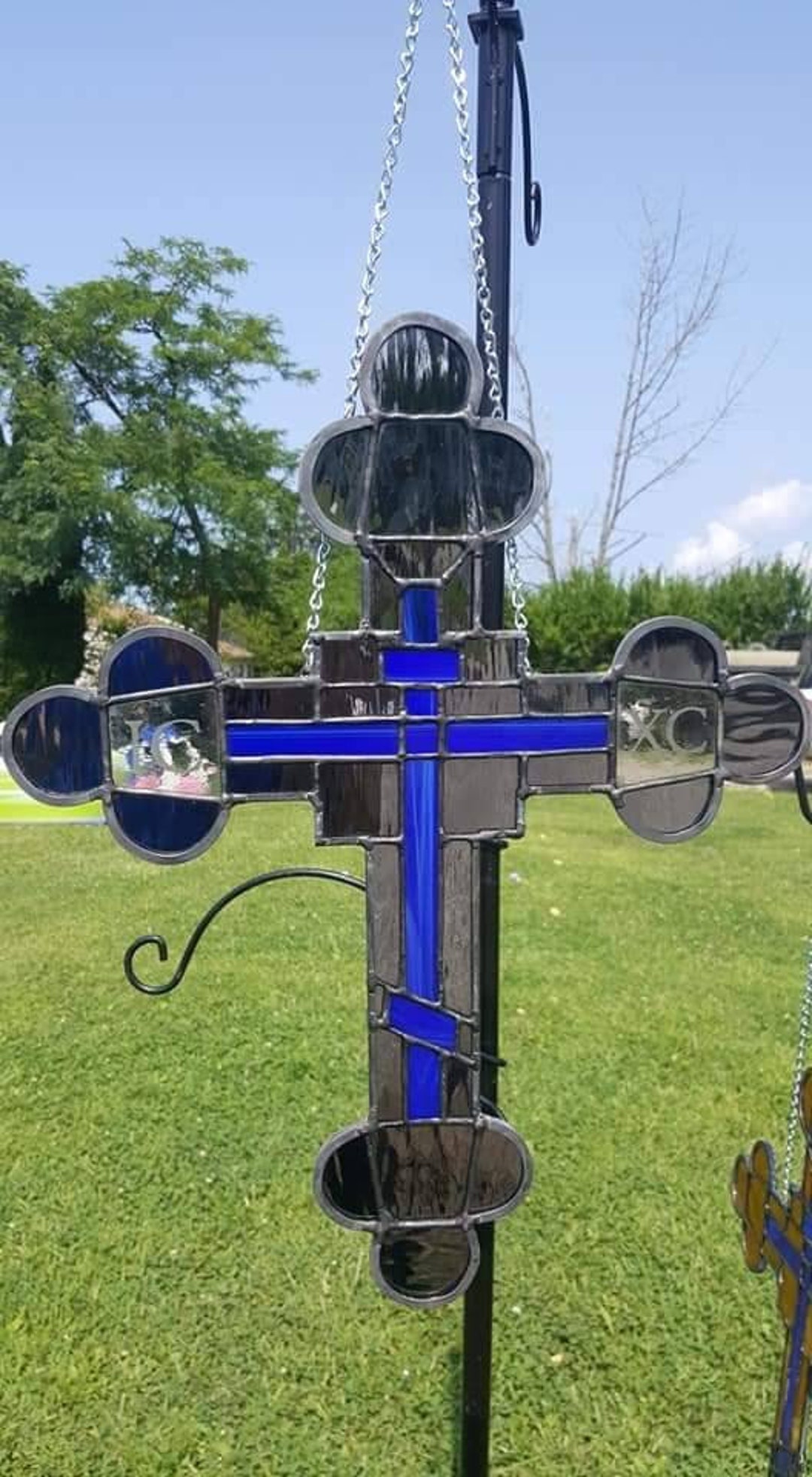 Greek Orthodox Cross Suncatcher With Etching - Etsy