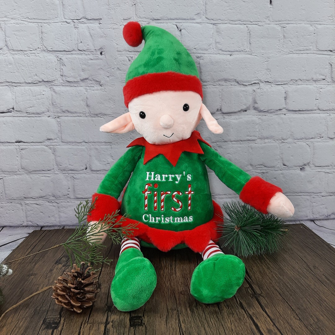 Plush Elf Cuddly Toy With Embroidered Personalisation - Etsy