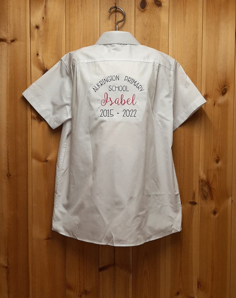 Leavers Shirt Embroidered Momento Shirt Signing Last Day at - Etsy UK