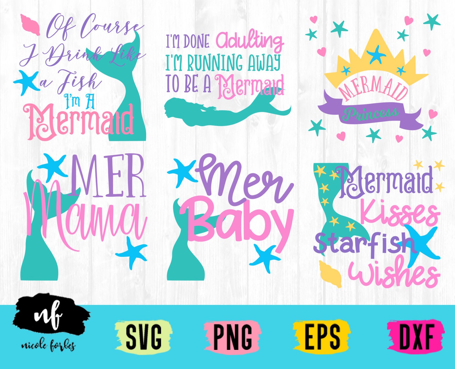 Mermaid SVG Bundle | Etsy