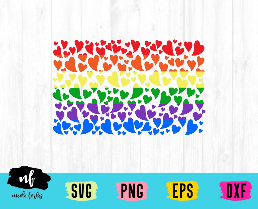 Gay Pride Heart Flag SVG Cut File - Etsy