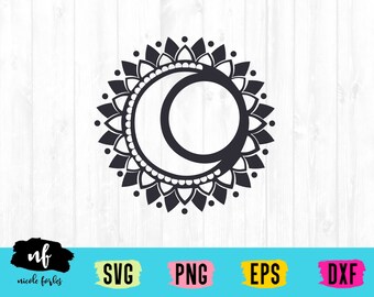 Fairy and Moon Mandala SVG Cut File, Butterflies Svg Mandala Moon SVG ...