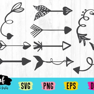 Hand Drawn Arrow SVG Bundle - Etsy
