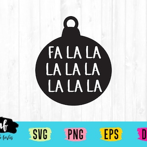 Fa La La Christmas Ornament Cut File - Etsy