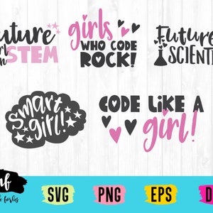 Girls Science SVG File Bundle - Etsy