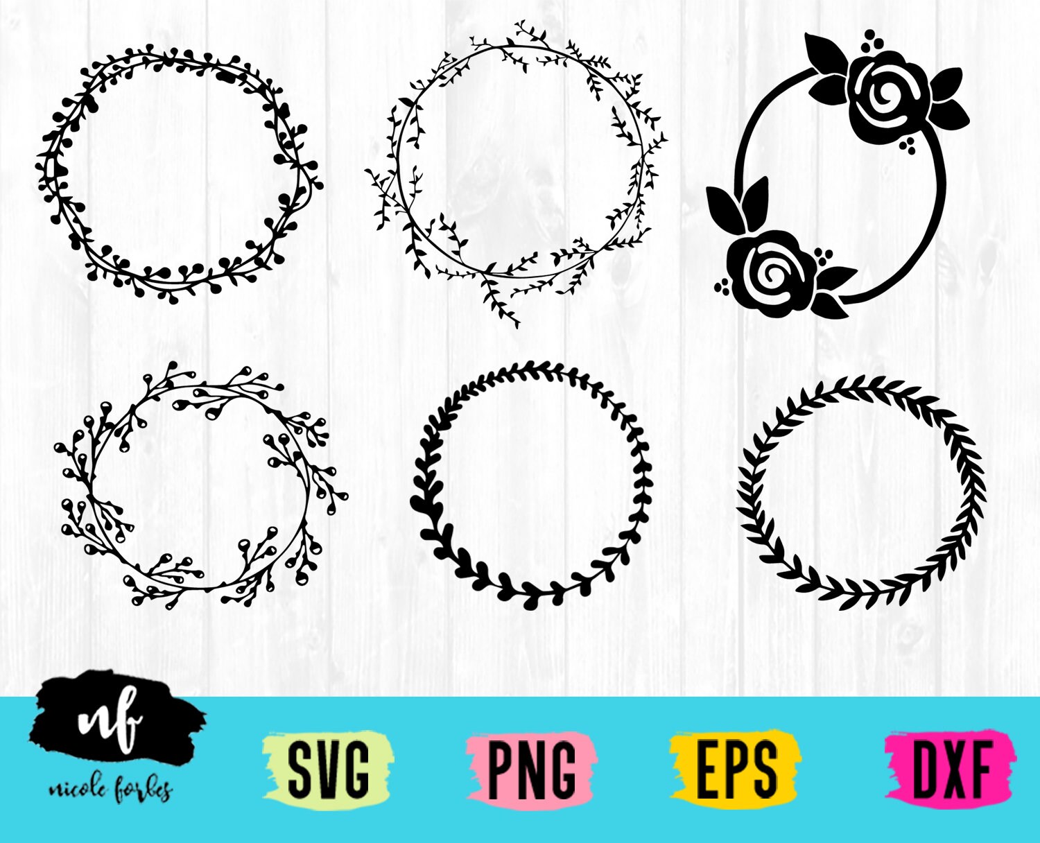 Hand Drawn Wreath SVG Bundle - Etsy