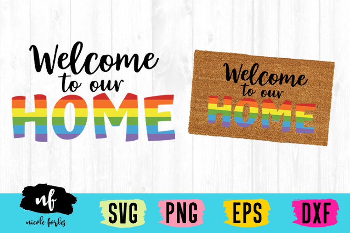 Gay Pride Welcome Mat SVG Door Mat Cut File LGBTQ - Etsy