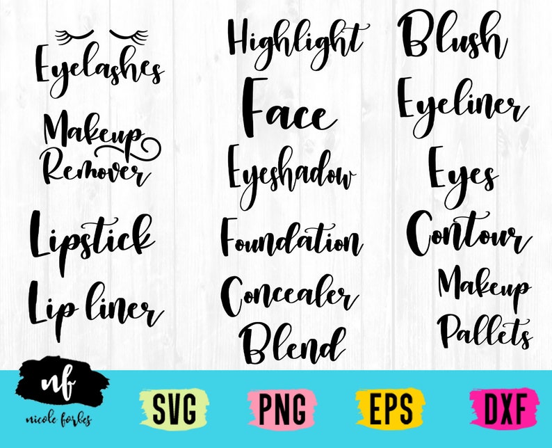 Makeup Label SVG Cut File Bundle, beauté svg, maquillage svg, organiser ...