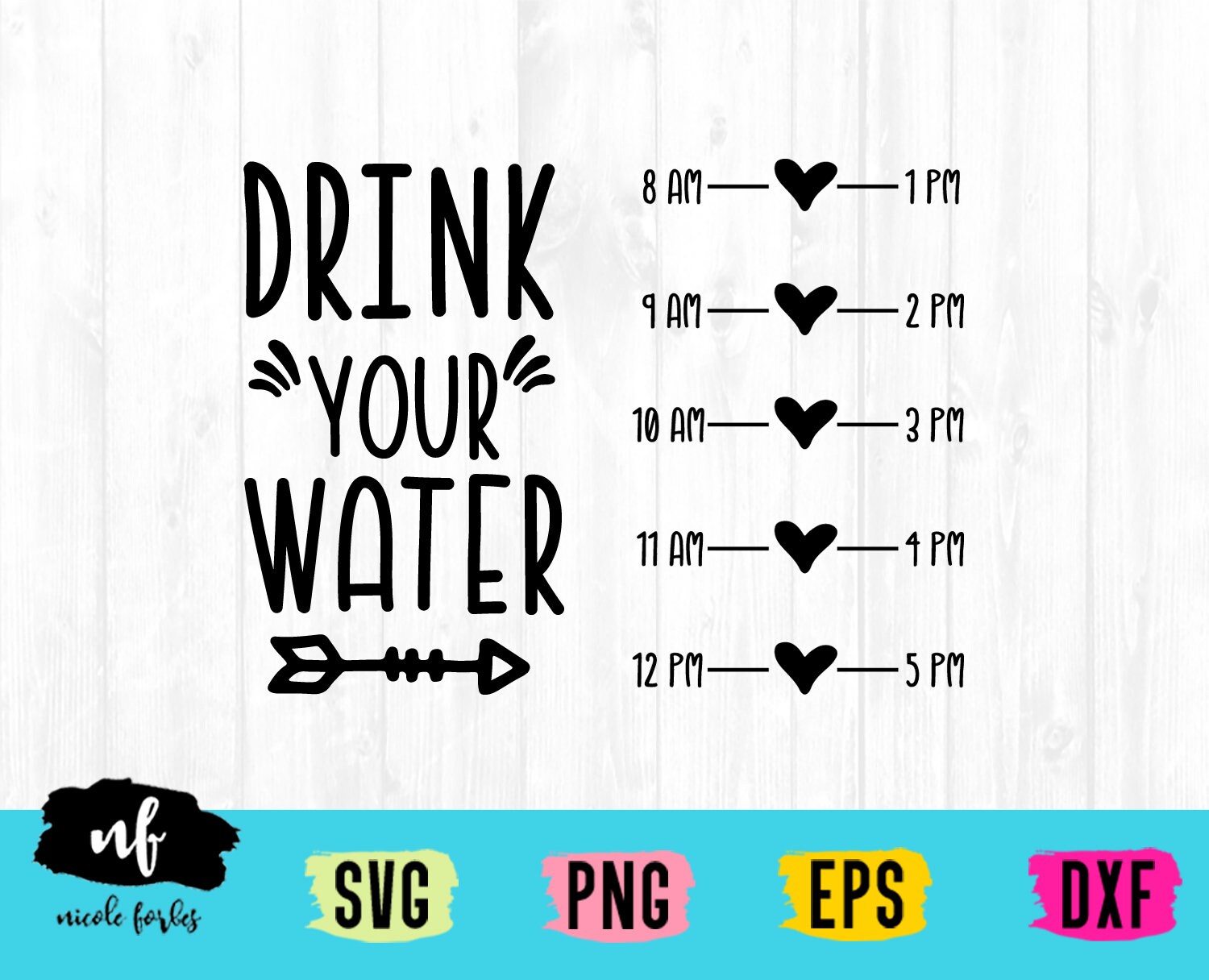Drink Your Water SVG Cut File | Etsy
