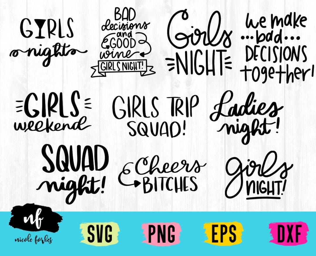 Girls Night SVG Bundle - Etsy