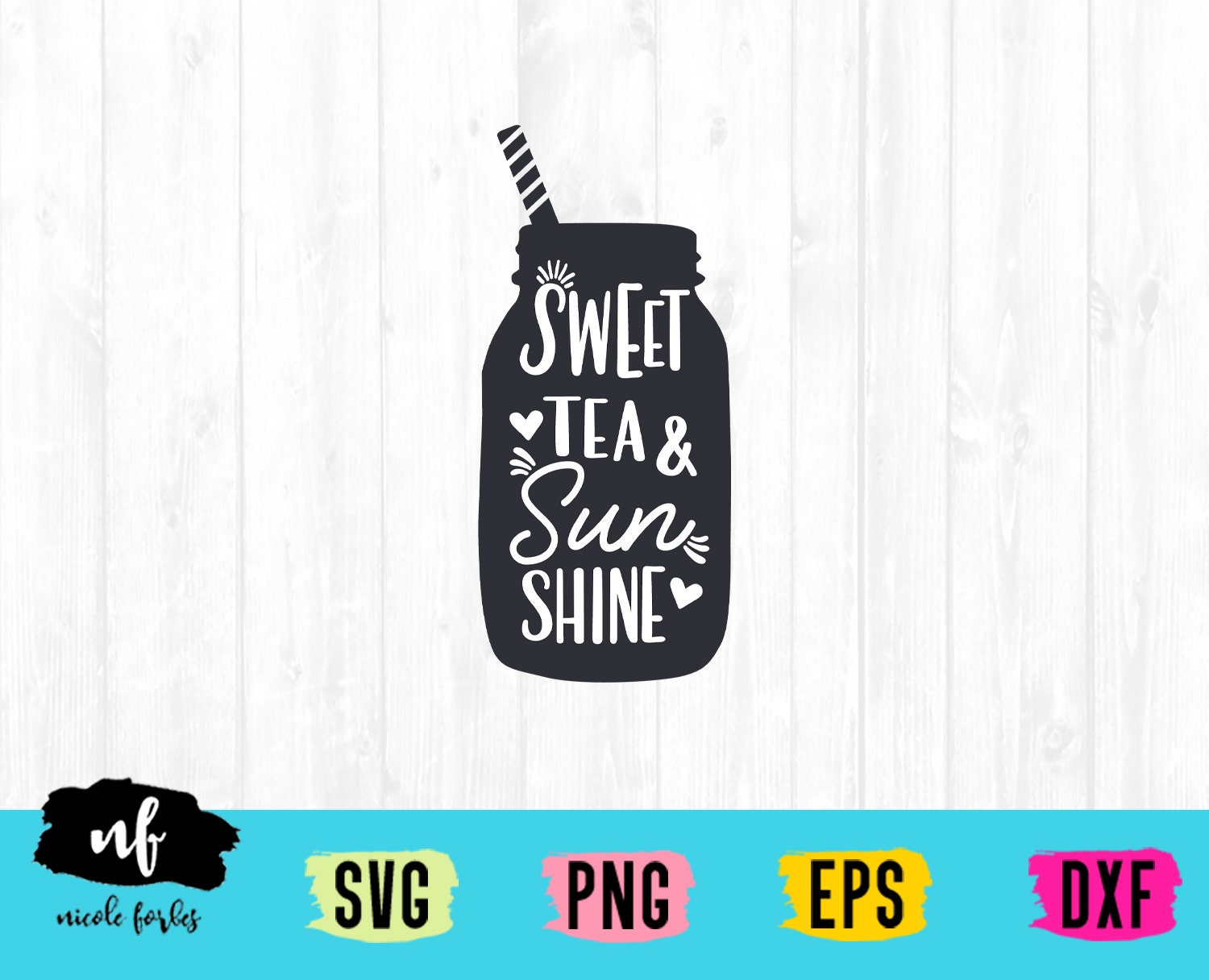 Sweet Tea & Sunshine SVG Cut File | Etsy