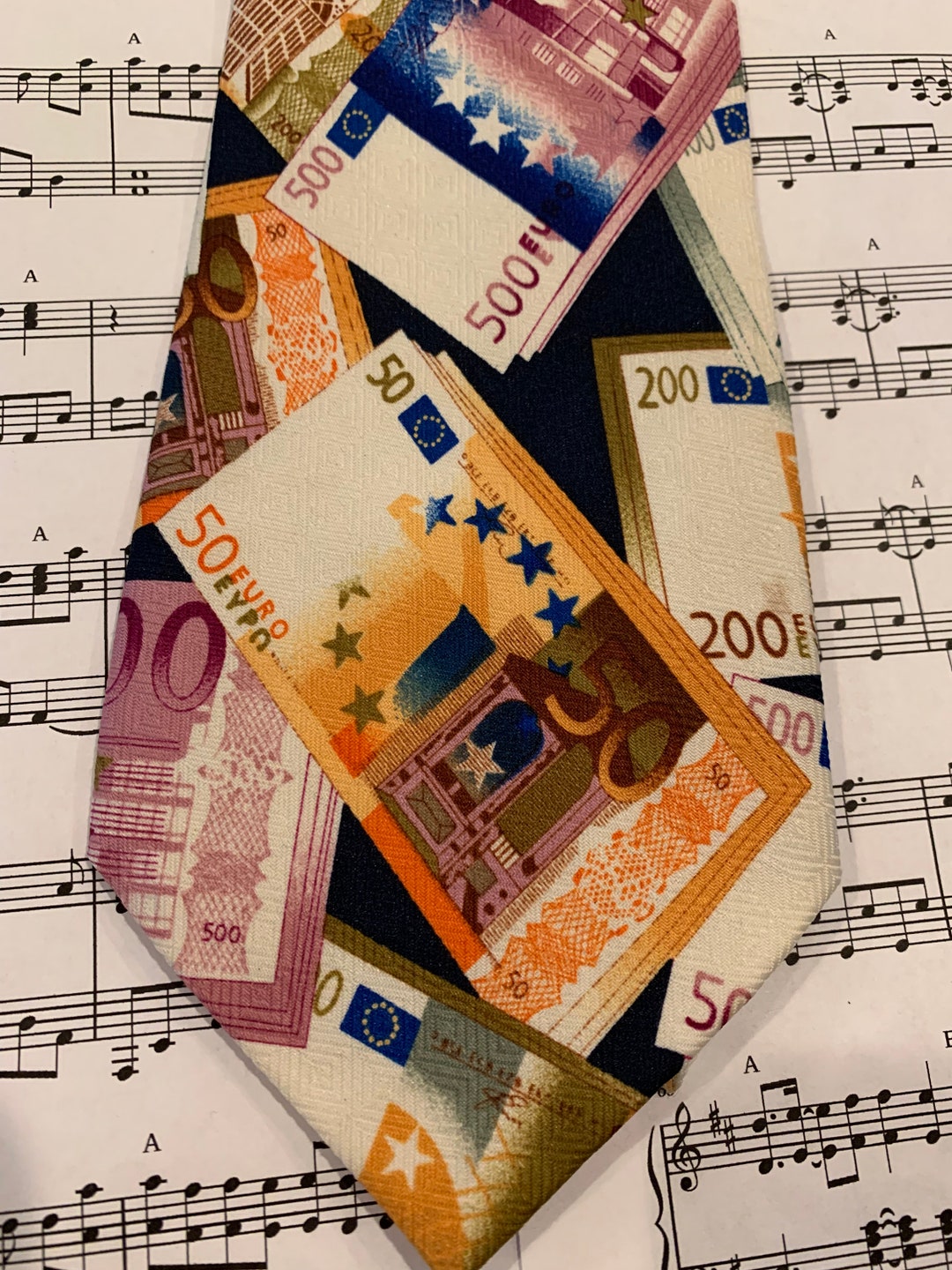 Euro Theme Necktie, European Money Print Tie, Foreign Currency Tie - Etsy