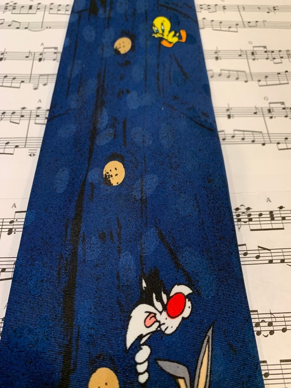 Vintage Looney Tunes Characters Necktie - Gem