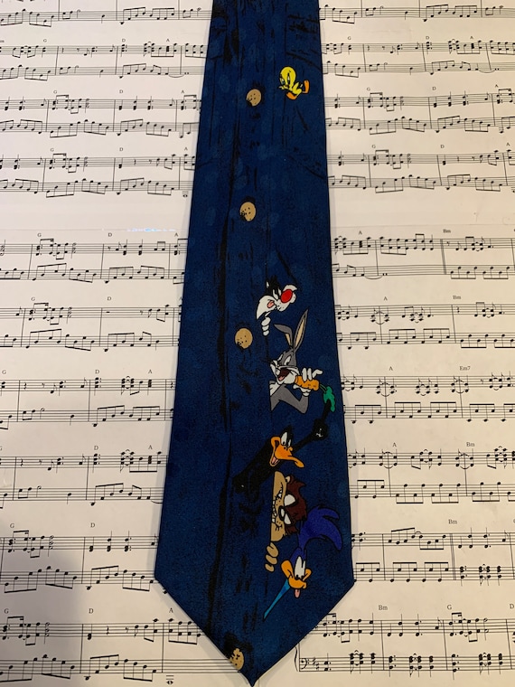 Vintage Looney Tunes Characters Necktie - Gem