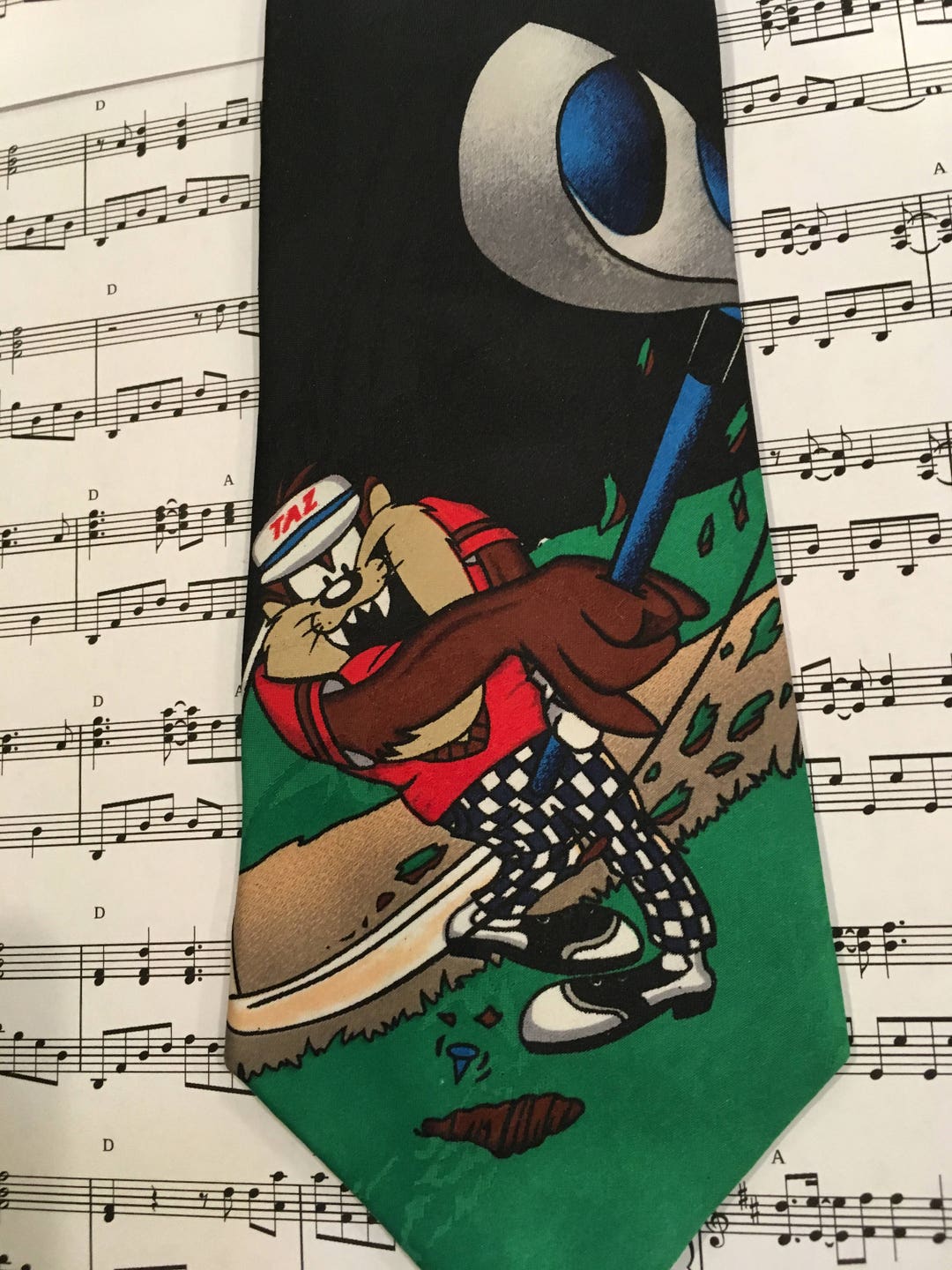 Vintage Taz Golfing Necktie, Tazmanian Devil Tie, Character Tie, Golf ...