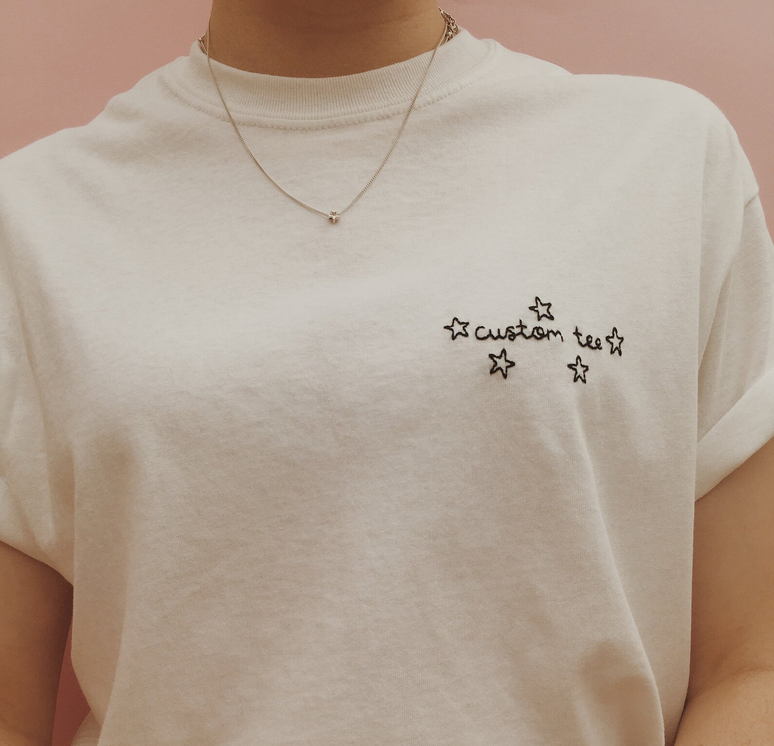 Personalised Hand Embroidered Star T-shirt | Etsy