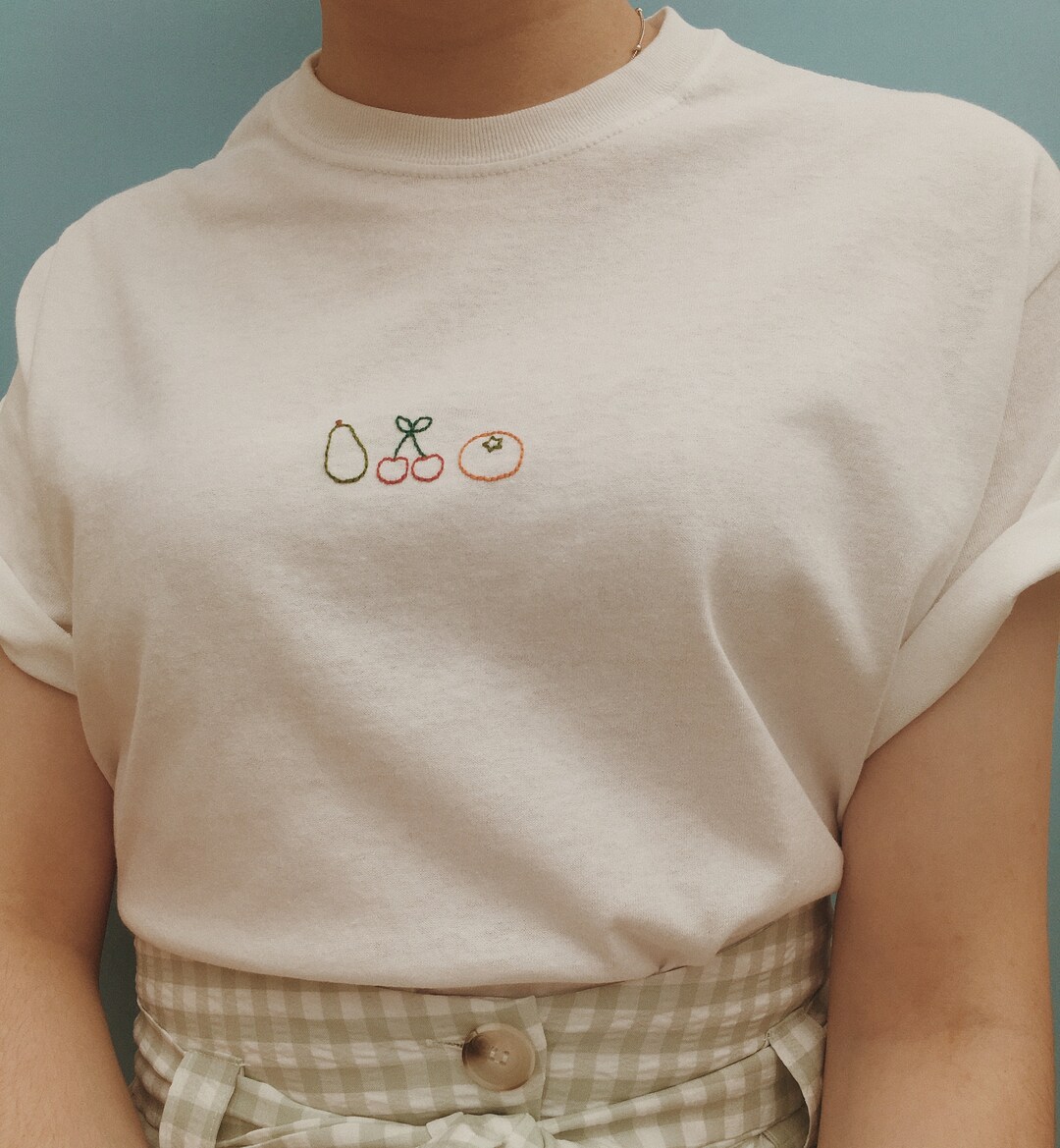 Embroidered Fruit Medley T-shirt - Etsy