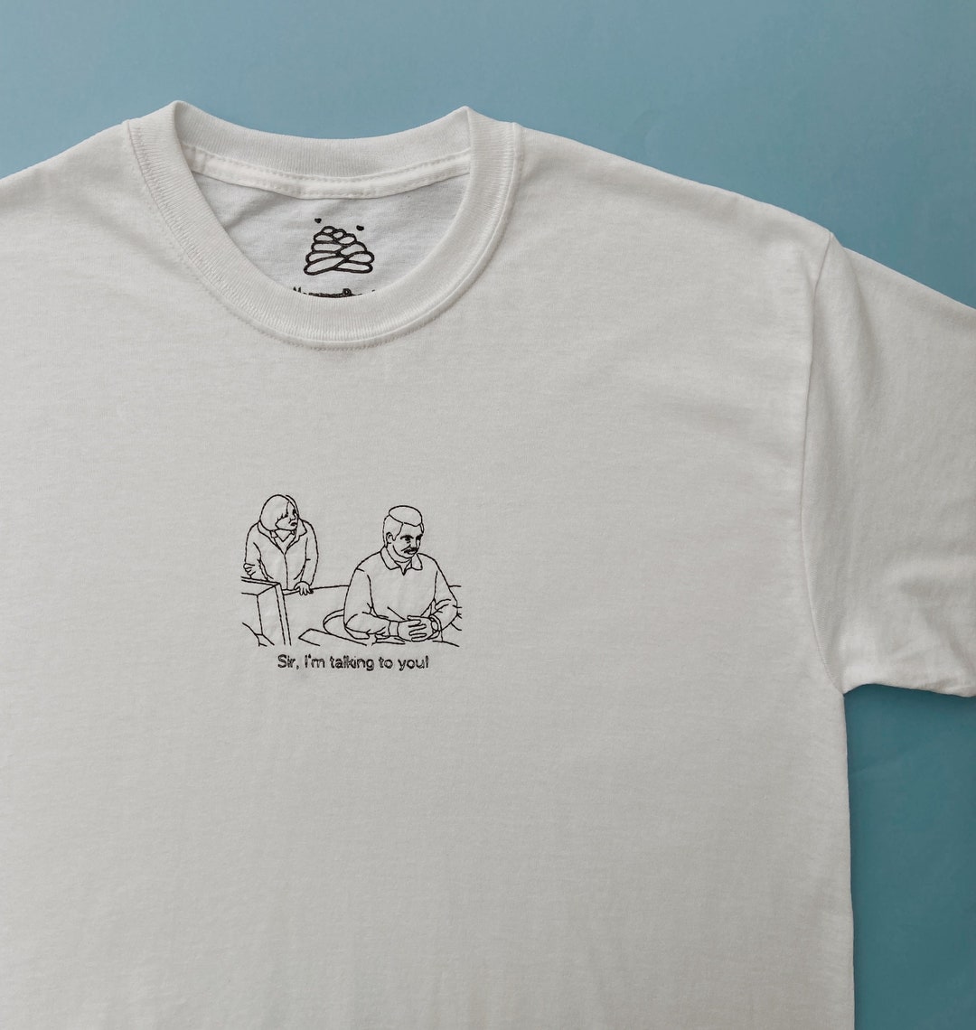 Embroidered Ron Swanson Circular Desk Parks and Recreation Scene T ...