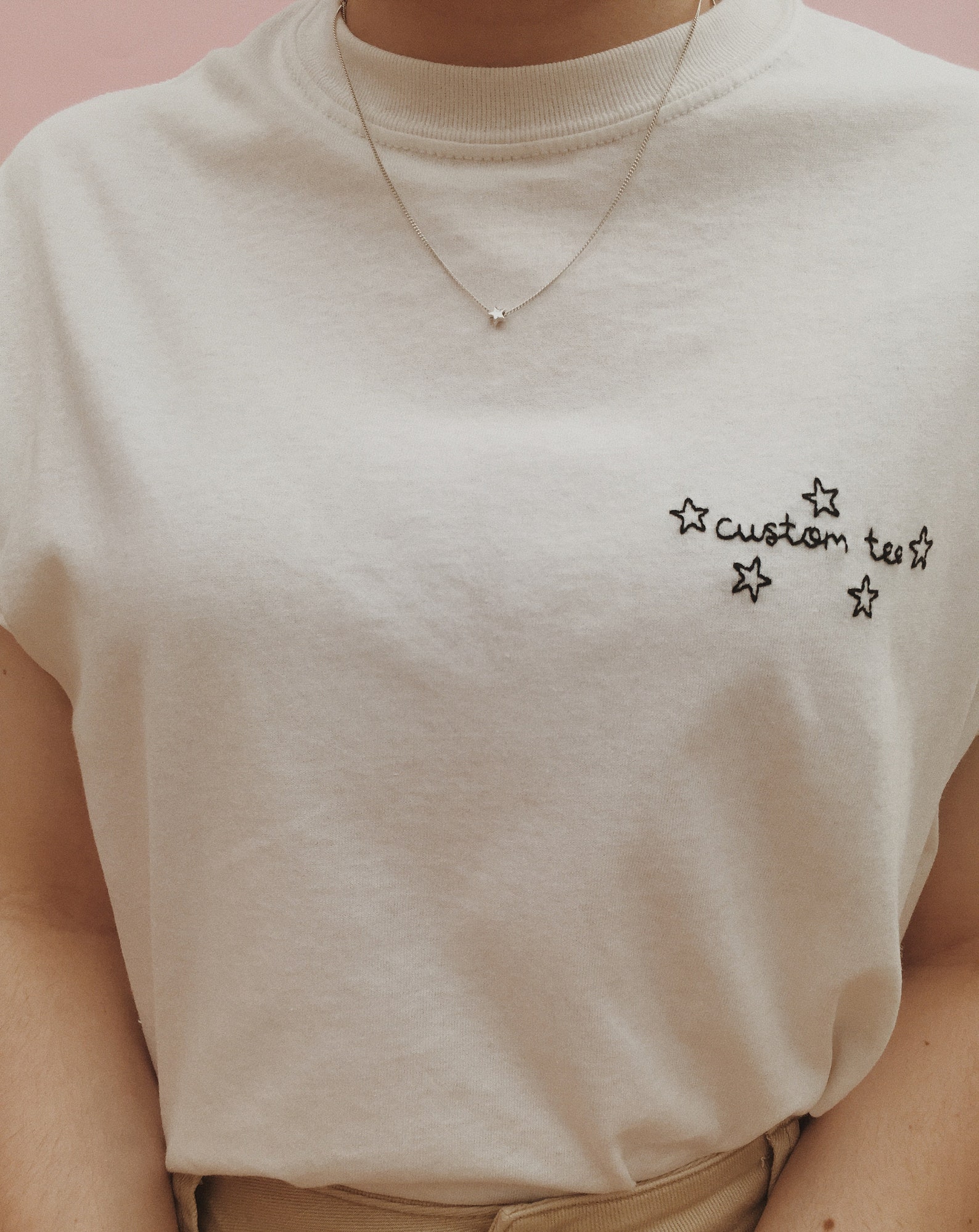 Personalised Hand Embroidered Star T-shirt - Etsy