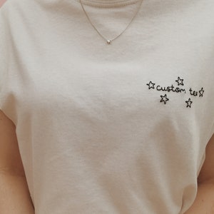 Personalised Hand Embroidered Star T-shirt - Etsy