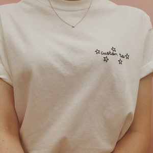 Personalised Hand Embroidered Star T-shirt - Etsy