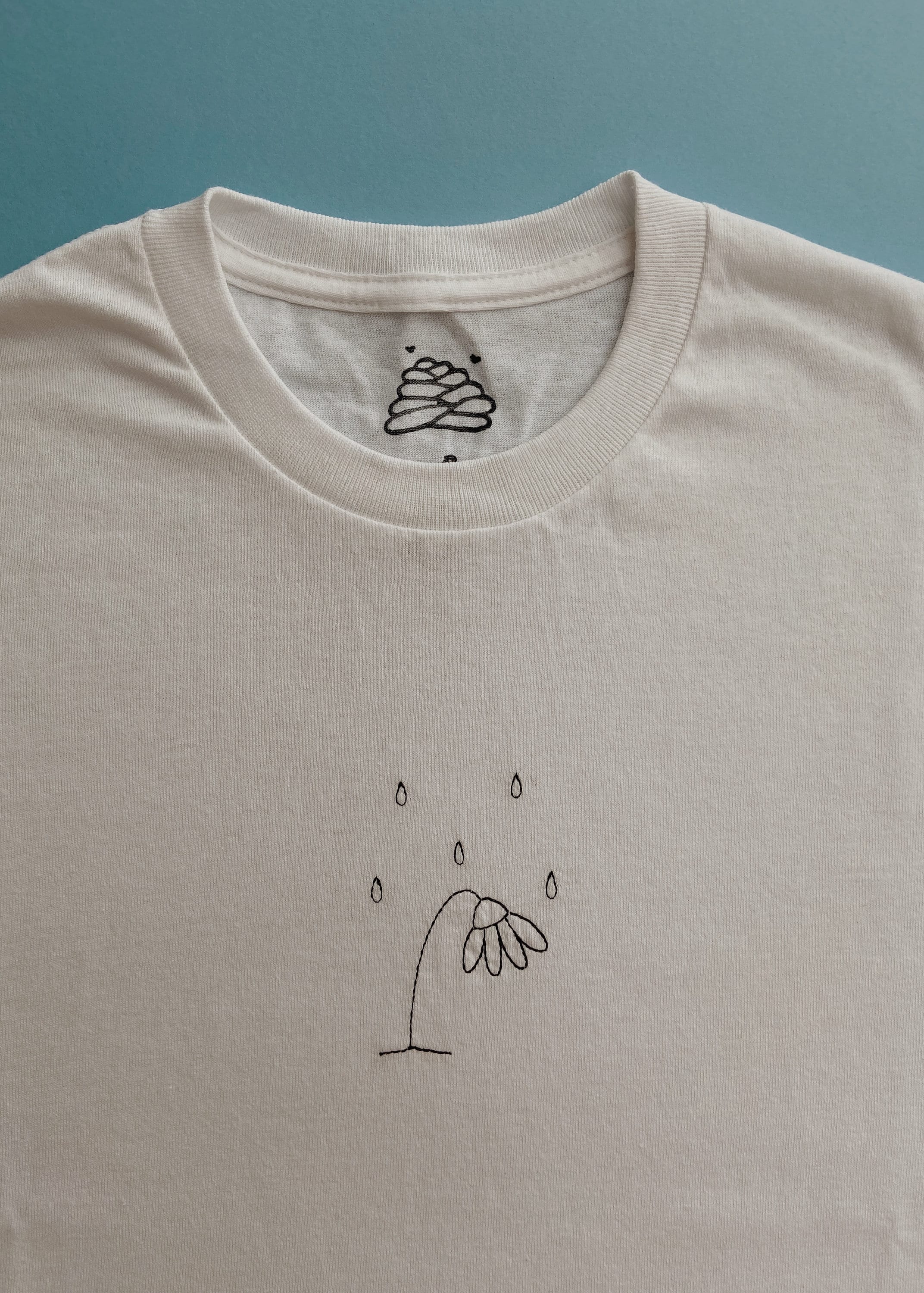 Embroidered Droopy Flower Guy T-shirt - Etsy UK