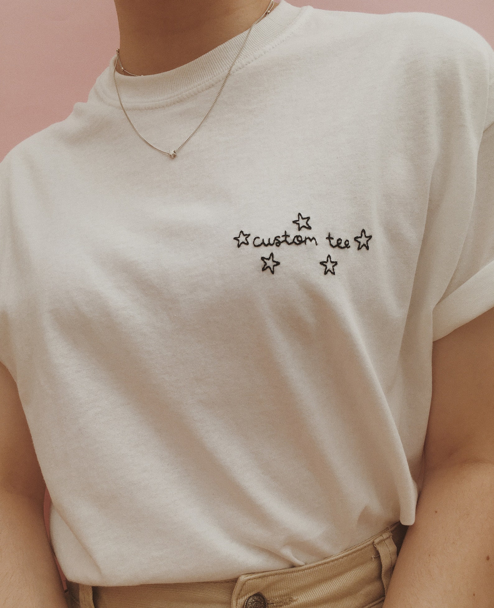 Personalised Hand Embroidered Star T-shirt - Etsy