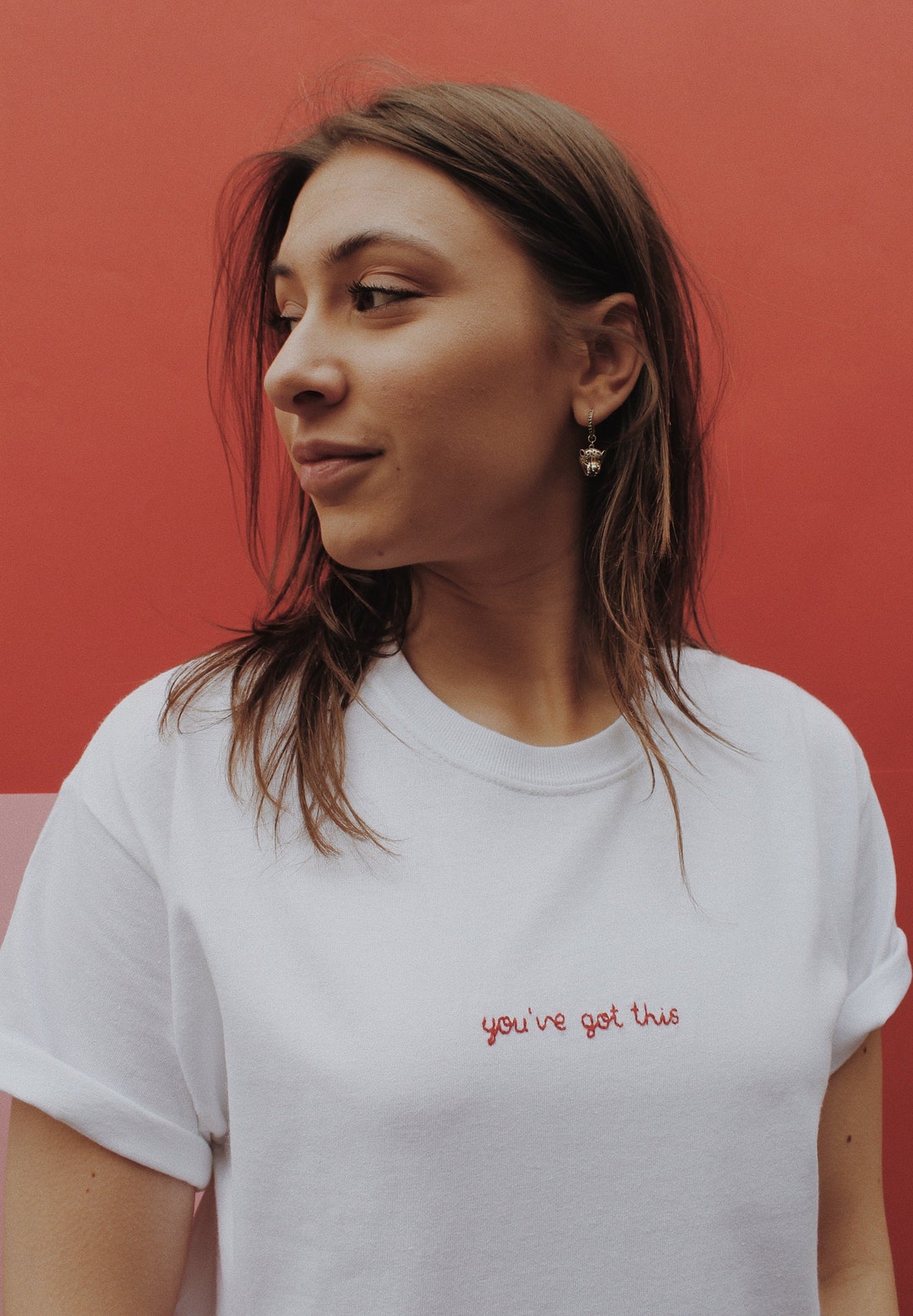 Hand Embroidered "you've Got This" T-shirt - Etsy