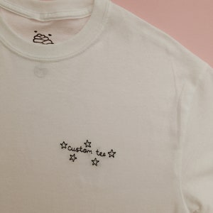 Personalised Hand Embroidered Star T-shirt - Etsy