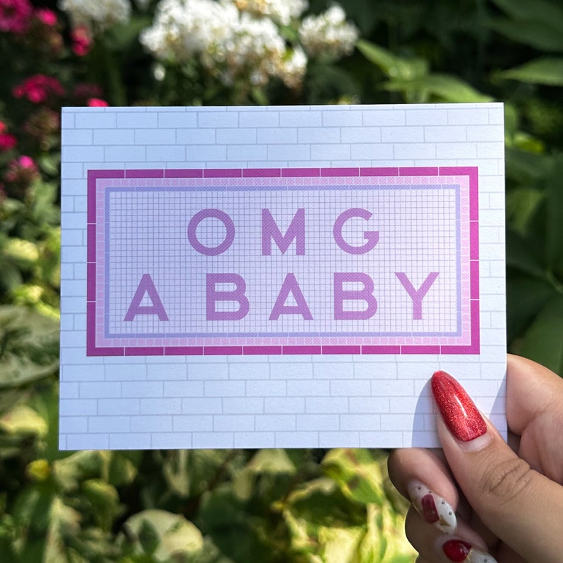OMG a Baby Card: Subway Tile New Baby Greeting - Etsy