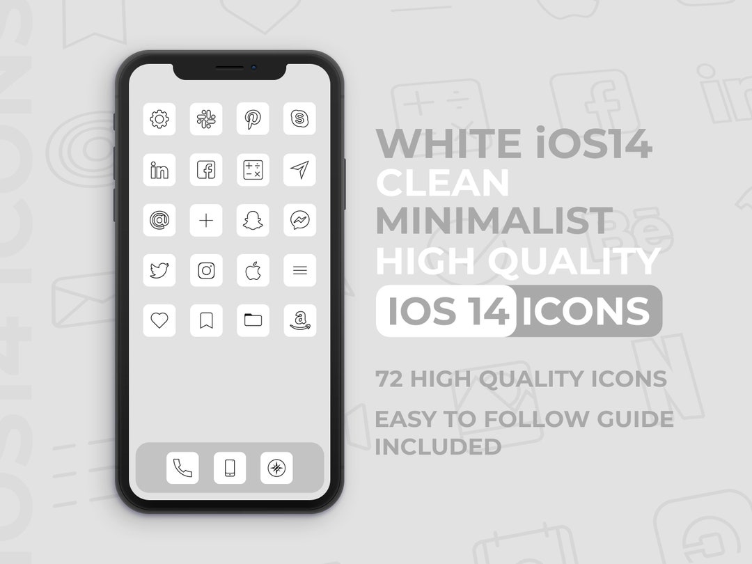 72 Ios 14 Icons White Light Mode | Minimalist Icons Ios 14 | iPhone Ios ...