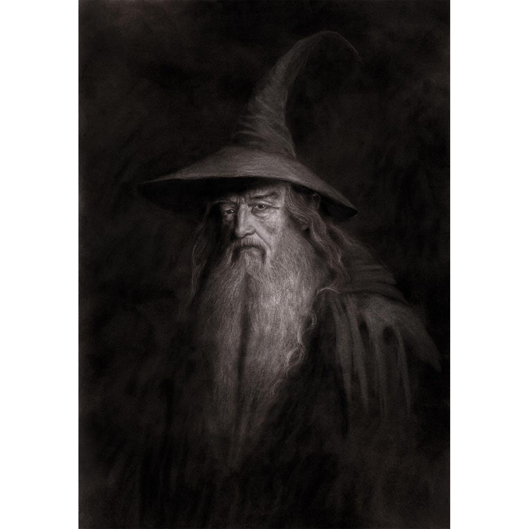 Gandalf - Charcoal Drawing: Lord of the Rings Fan Art, B3 Size - Etsy