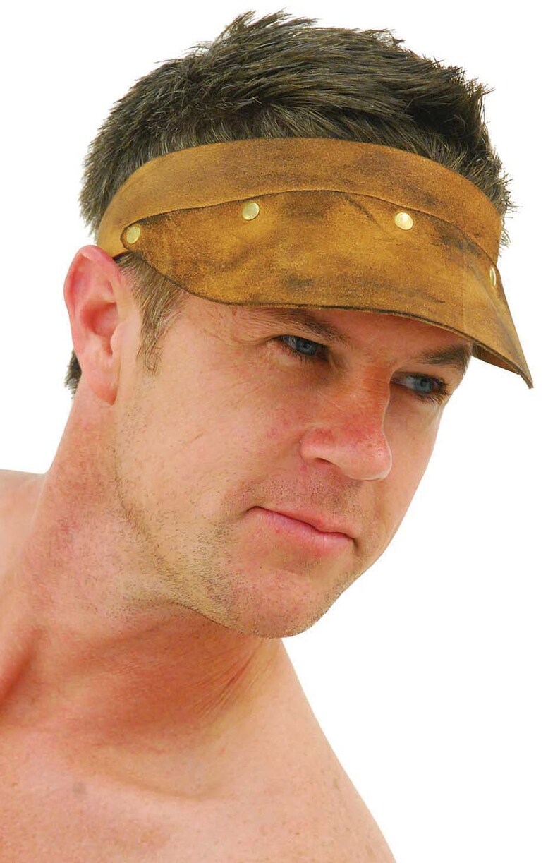 Hand Crafted Brown Vintage Leather Gambler Visor H11052VAN - Etsy