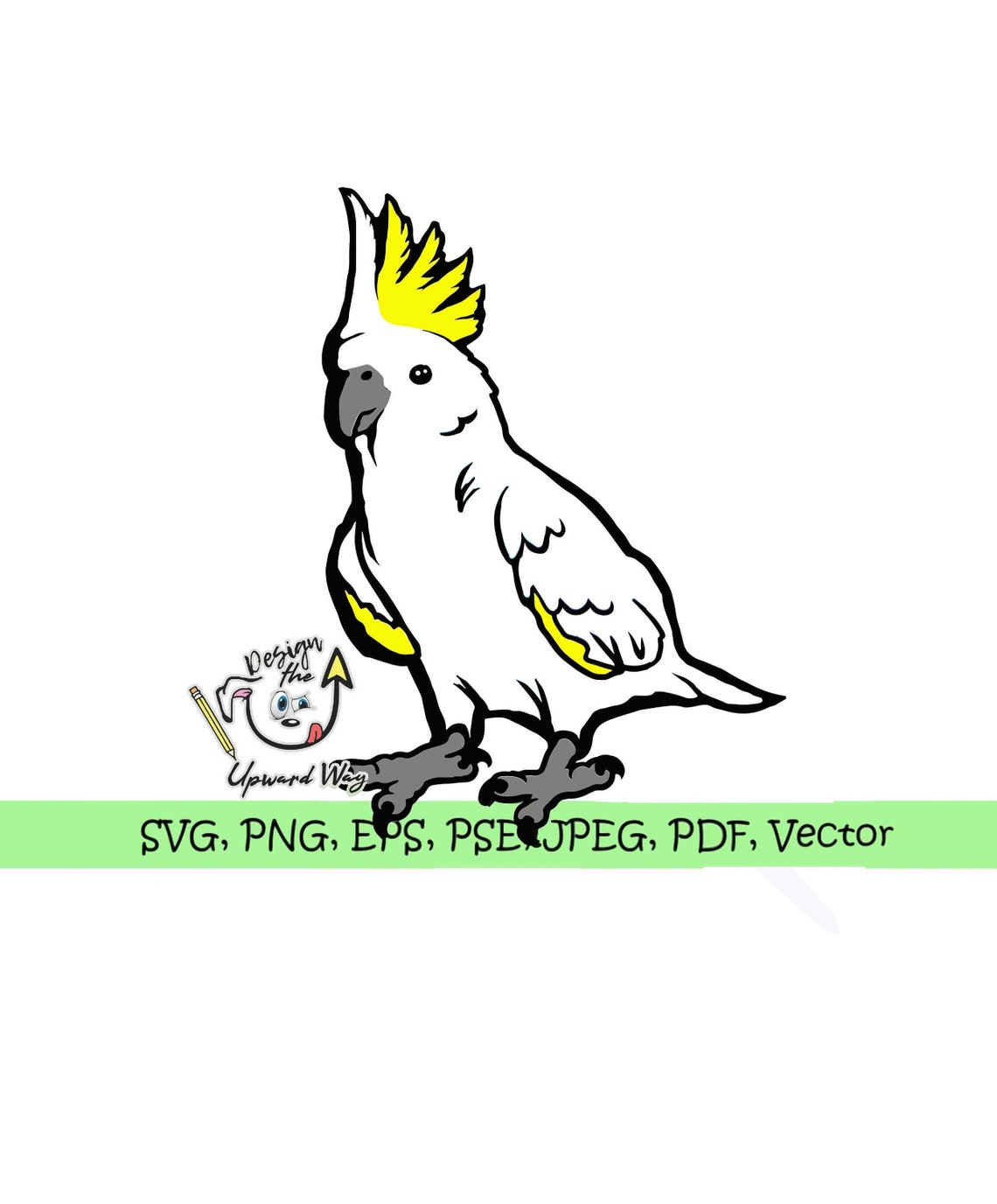 Yellow Crested Cockatoo Parrot SVG Svg Bird PNG Png Pet Cricut Exotic ...