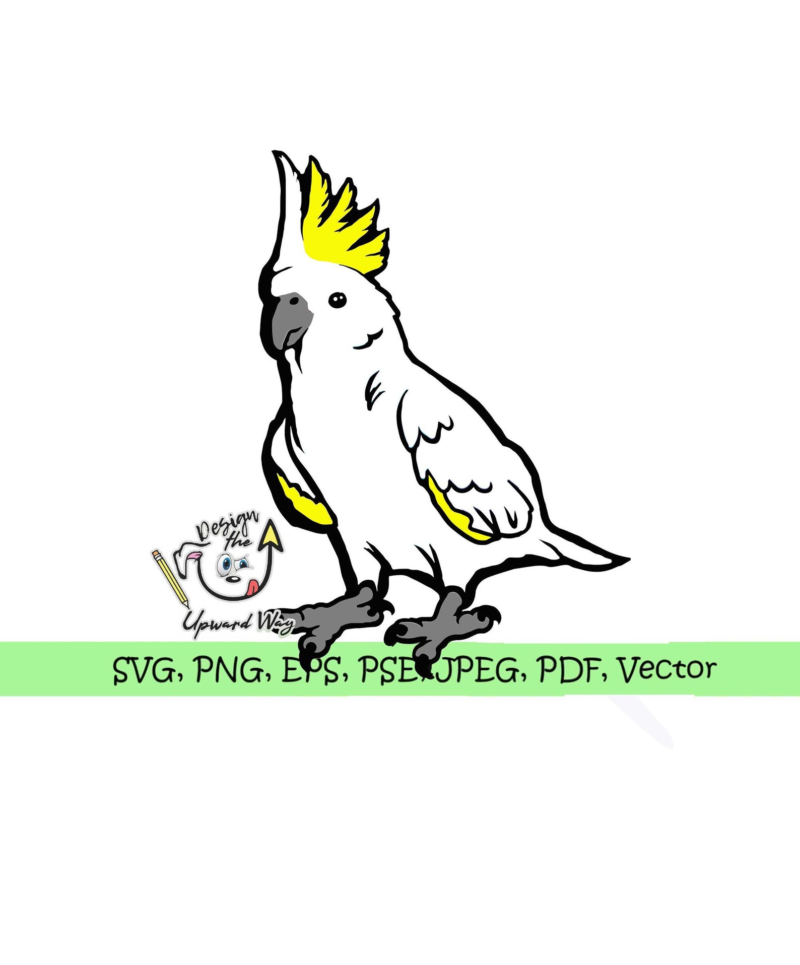 Yellow Crested Cockatoo Parrot SVG Svg Bird PNG Png Pet Cricut Exotic ...