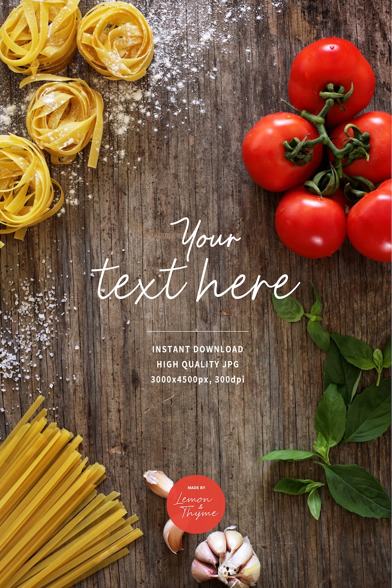 Italian Food Background Italian Recipe Background Pasta - Etsy