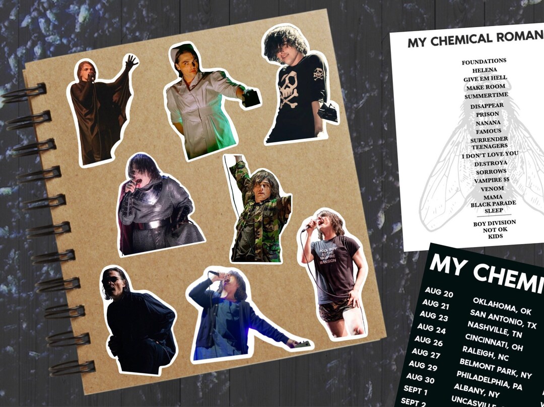Handmade Gerard Way, My Chemical Romance Band, MCR 2022 Tour 3 Die Cut ...