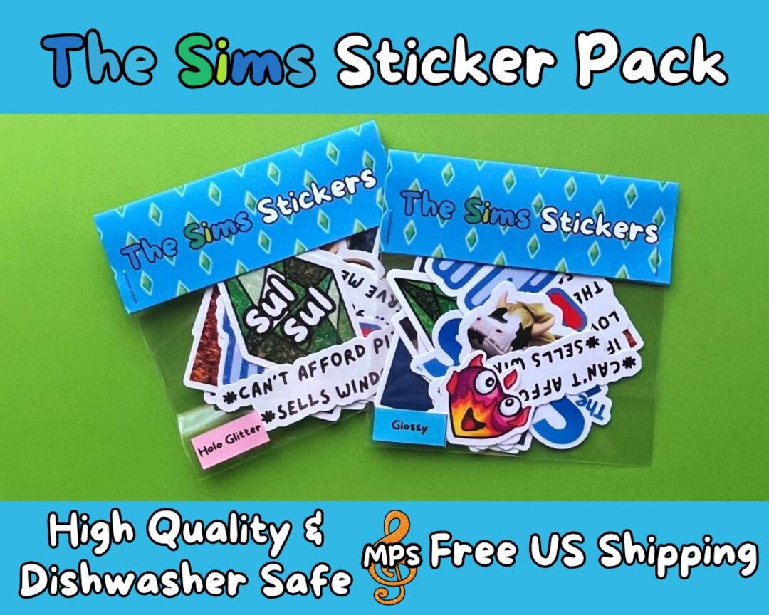 Handmade the Sims Inspired Sticker Pack pack of 10 dishwasher Safe - Etsy