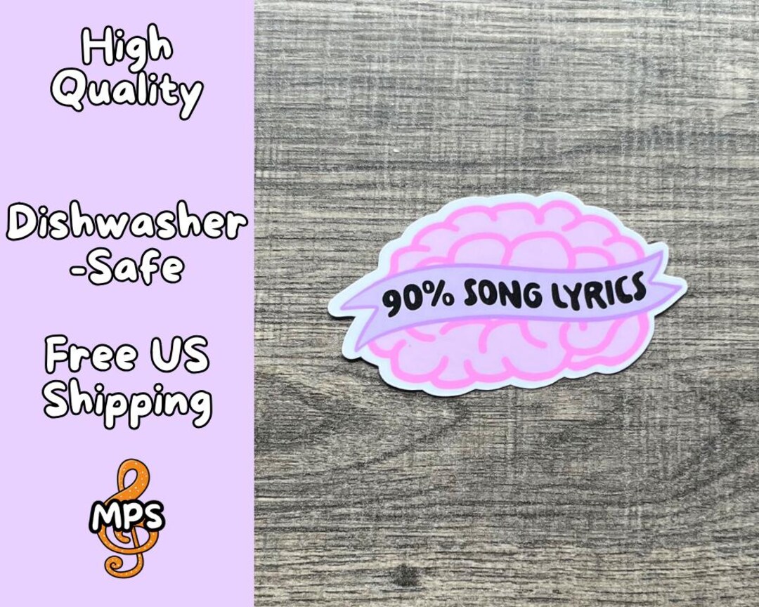 Handmade 90% Song Lyrics Sticker dishwasher Safe - Etsy