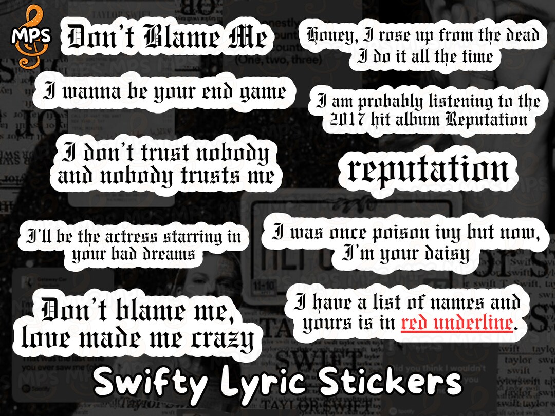 Reputation Sticker Pack, Swiftie Bundle, Eras Tour, 2017 - Etsy