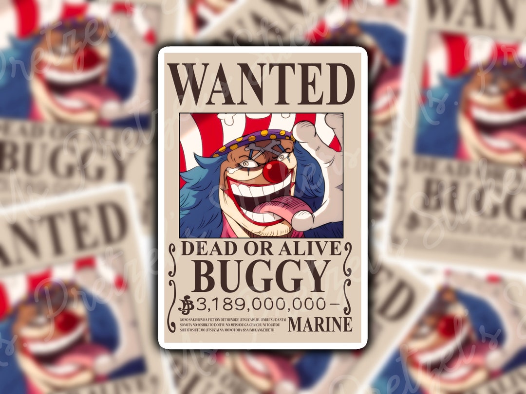 Buggy Clown One Piece Bounty Poster Anime Sticker - Etsy Canada